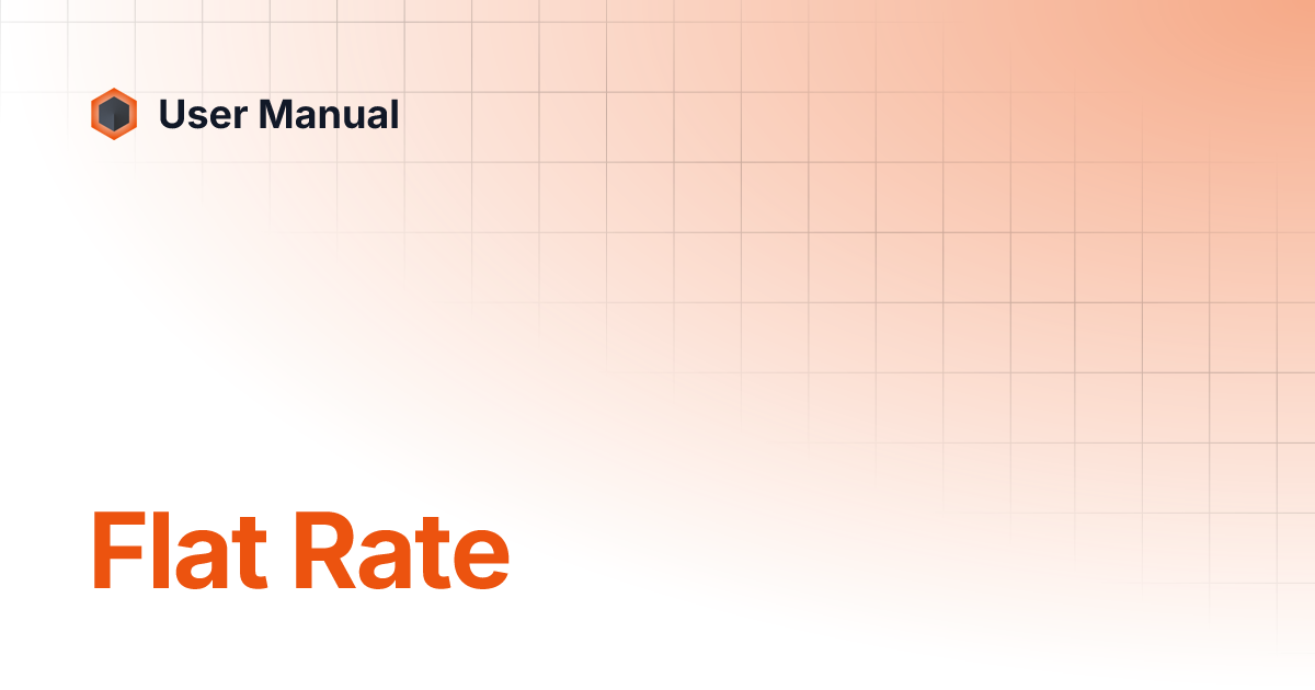 Flat Rate | User Manual